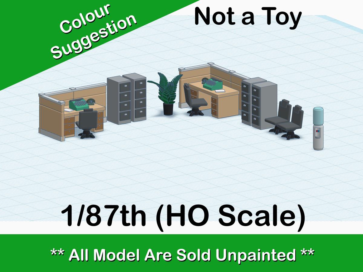 HO Scale Office Furniture for Model Train Layout - Etsy