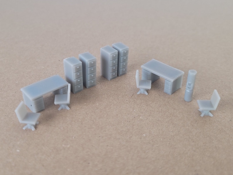 HO Scale Office Furniture for Model Train Layout - Etsy