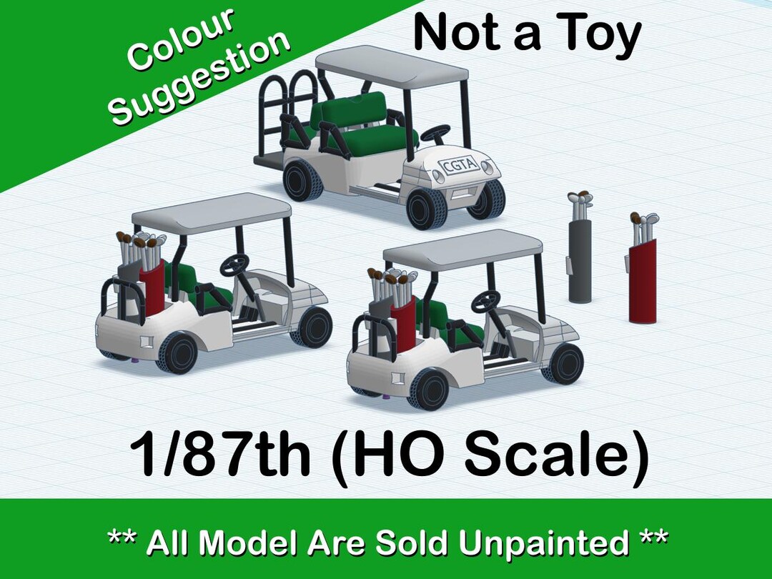 HO Scale Golf Carts and Bags for Model Train Layout - Etsy