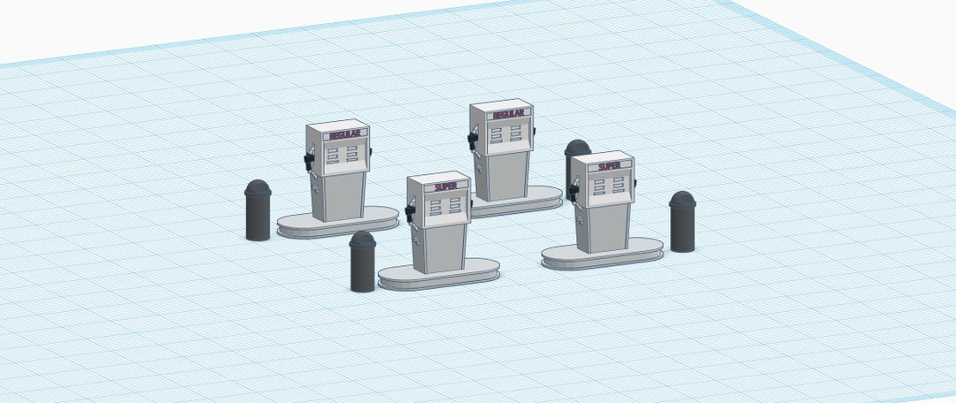 HO Scale Gas Pumps & Garbage Cans for Model Train Layout - Etsy