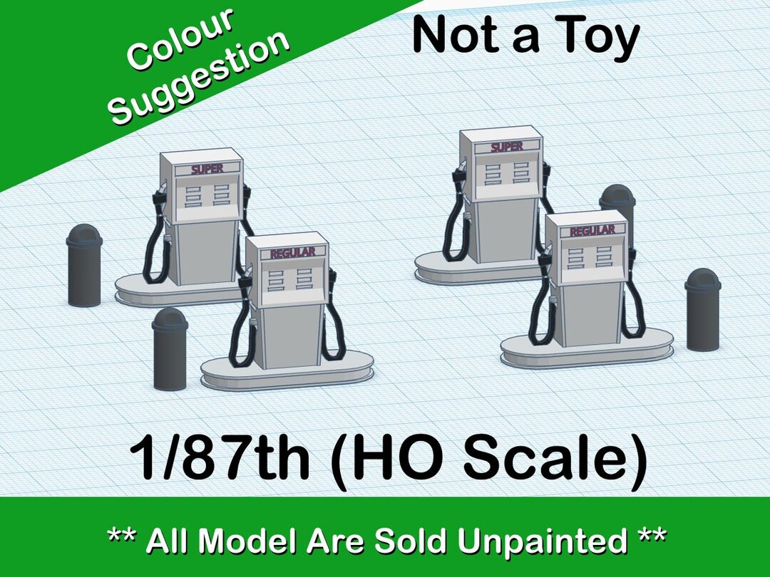 HO Scale Gas Pumps & Garbage Cans for Model Train Layout - Etsy