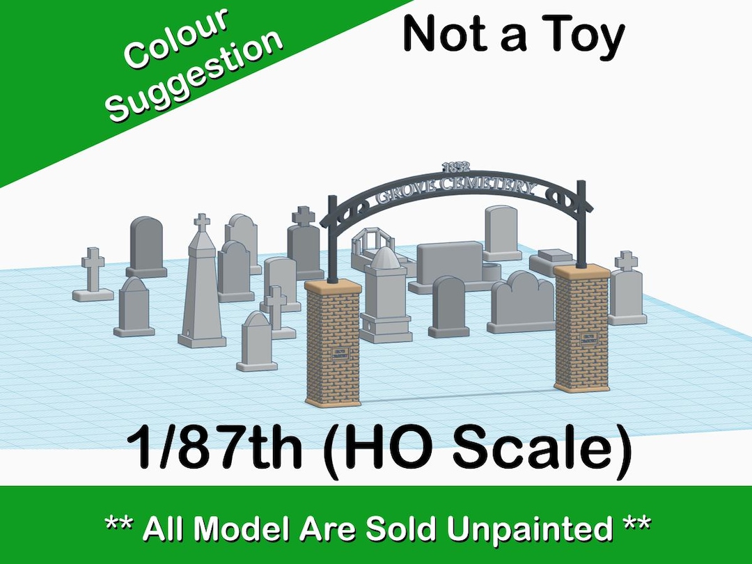 HO Scale Cemetery for Model Train Layout - Etsy