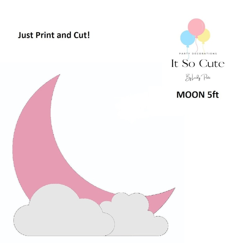 5ft Moon and Clouds Digital Template for Building Backdrops for Party ...