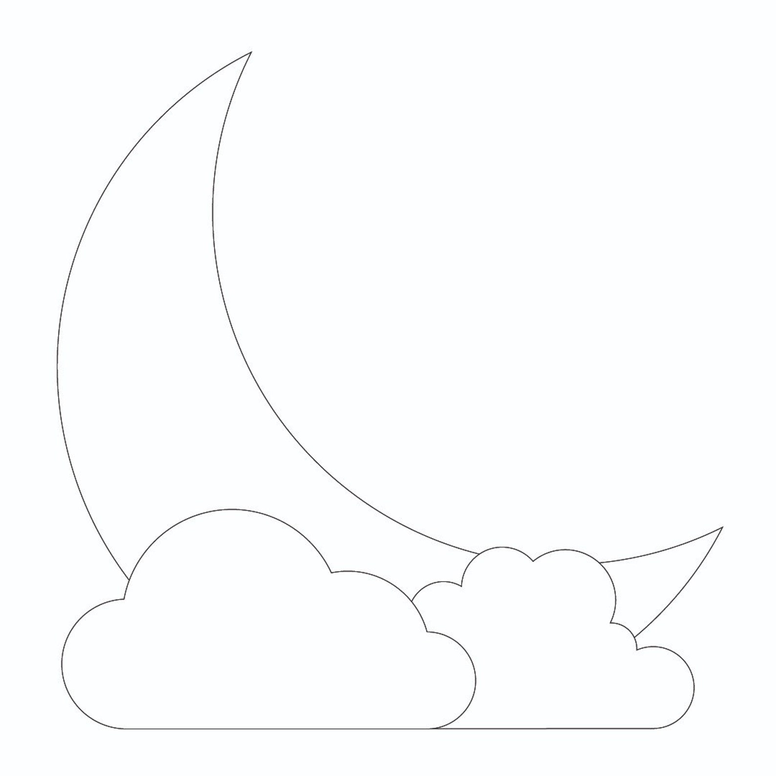 5ft Moon and Clouds Digital Template for Building Backdrops for Party ...