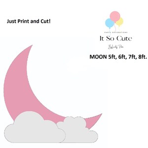 5ft, 6ft, 7ft and 8ft Moon and Clouds Digital Template for Building ...