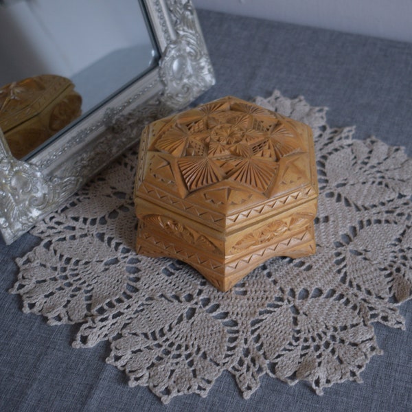 Carved Wood Box - Etsy