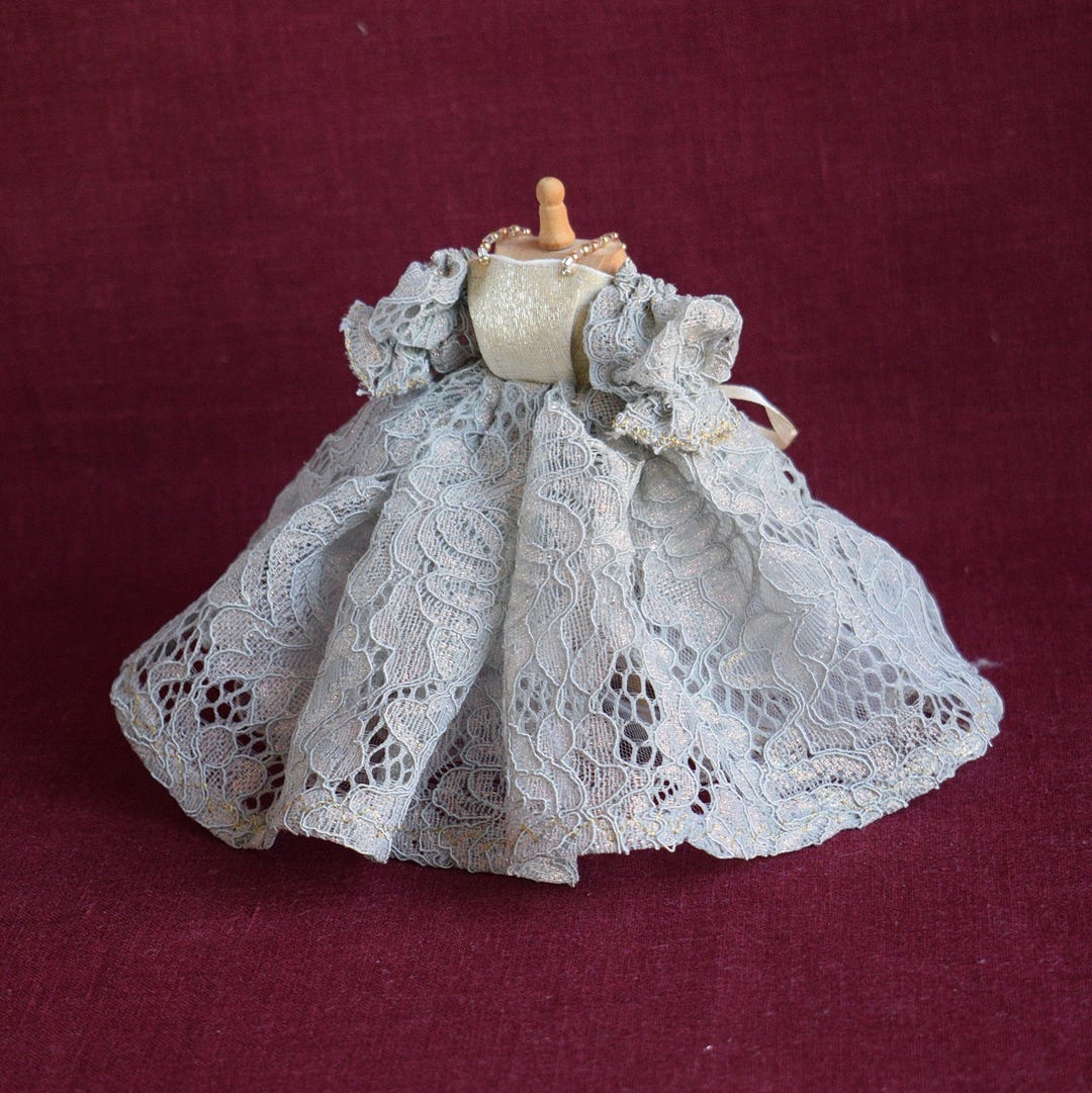 1/12th Dollhouse Miniature Dress. Handmade Doll Gown. Miniature Clothes ...