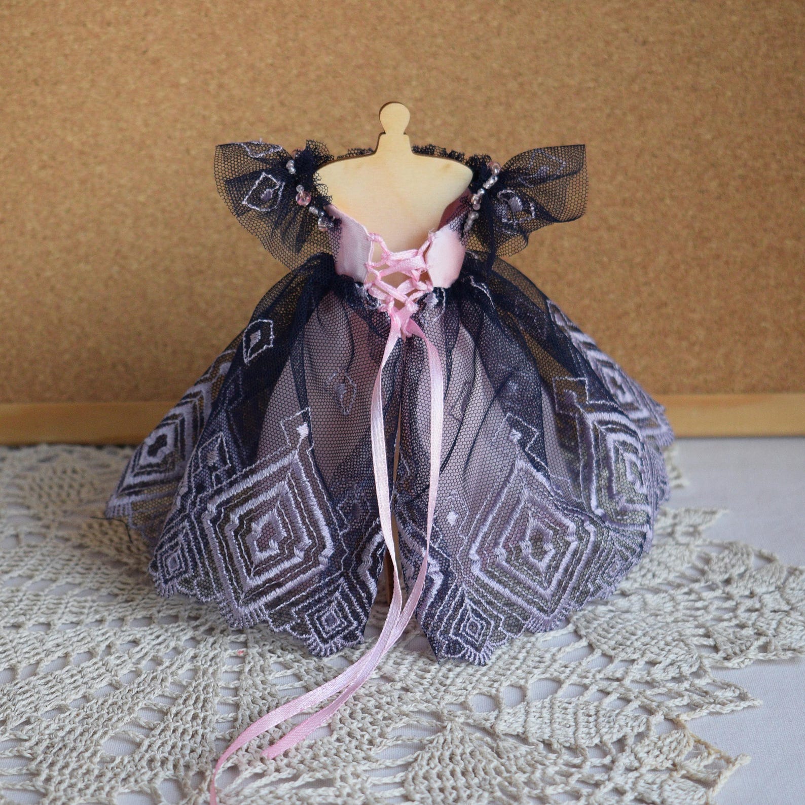 1/12th Miniature Dollhouse Dress. Miniature Doll Gown 1:12 Scale ...