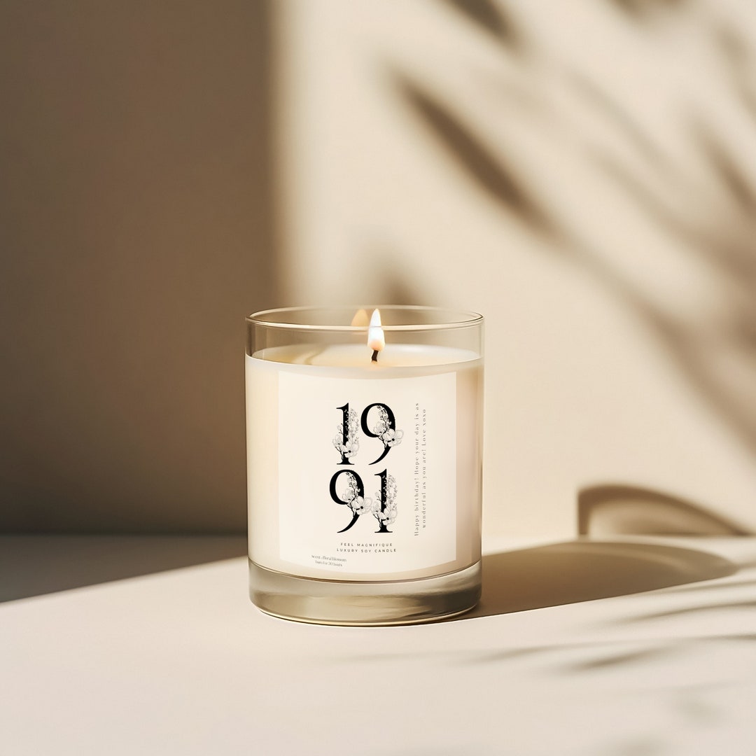 Personalised Birth Date Candle Birthday Gift for Her Birth Date Candle ...
