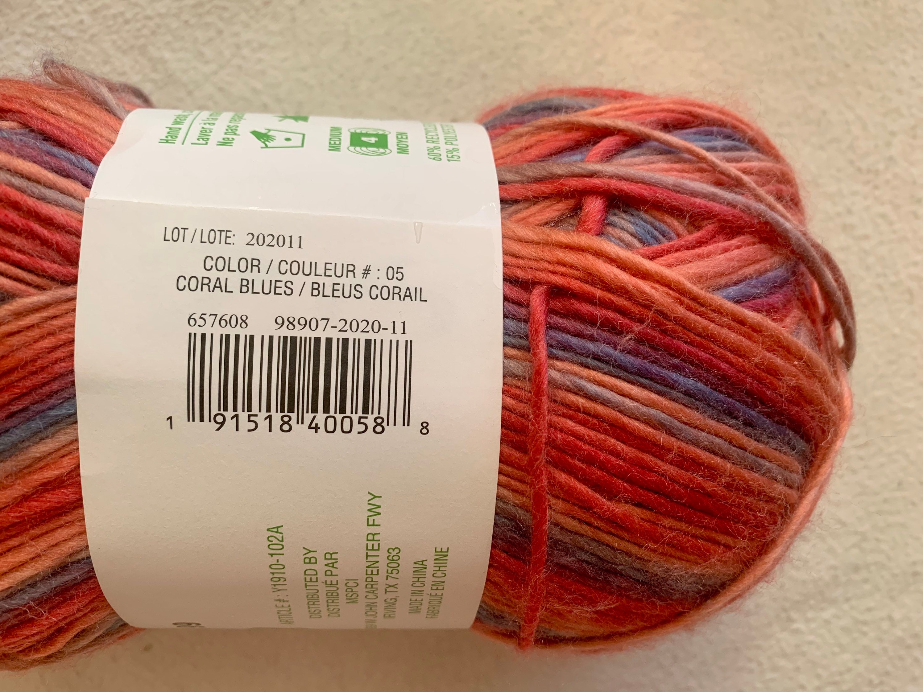 Loops & Threads Eco-calm Stripes Yarn | Recycled | Polyester/acrylic ...