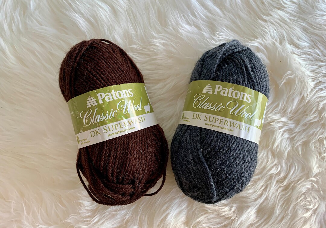 Bundle of 2: Patons Classic Wool DK Superwash Yarn | Dark Grey Heather ...