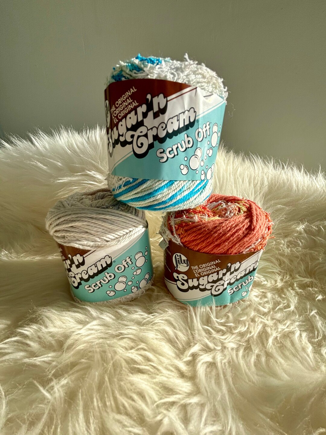 Lily Sugar'n Cream Scrub off Yarn Bundle: Cotton Worsted (3 Skeins) - Etsy