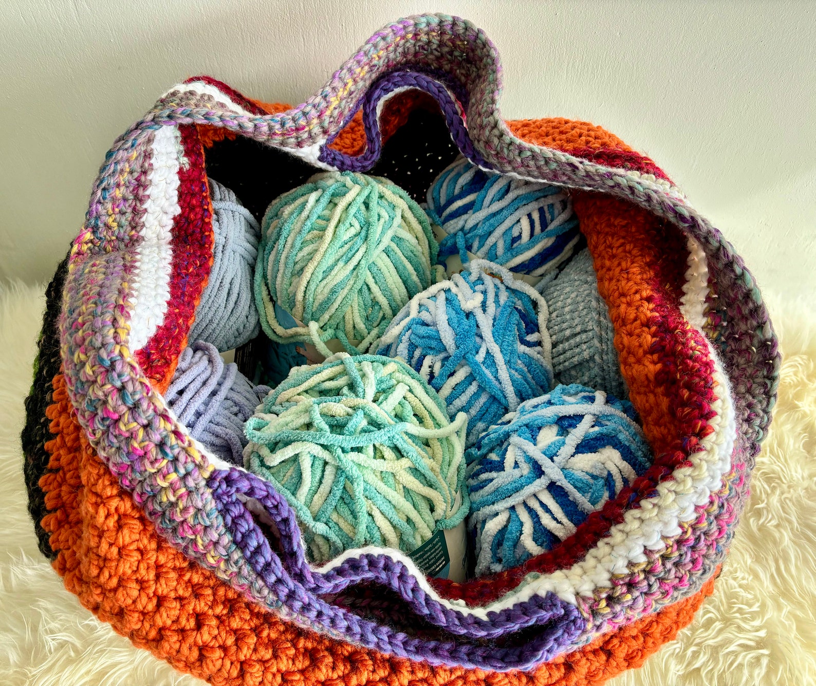 Oversize Scrap Yarn Super Chunky Carry-all Tote | 30" W X 22.25" H ...