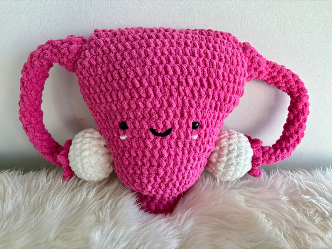 Huggable Uterus With Fallopian Tubes | Plush | Stuffie | Pink and White ...