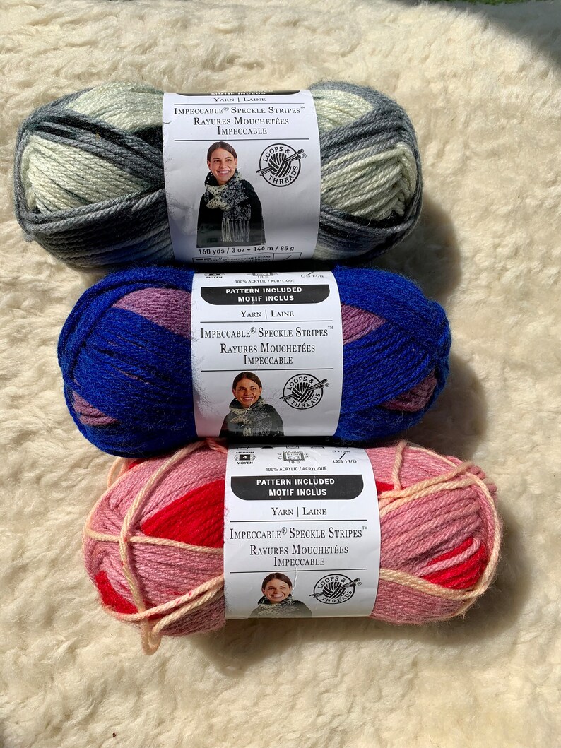 Loops & Threads Impeccable Speckle Stripes Yarn: 100% Acrylic, Various ...