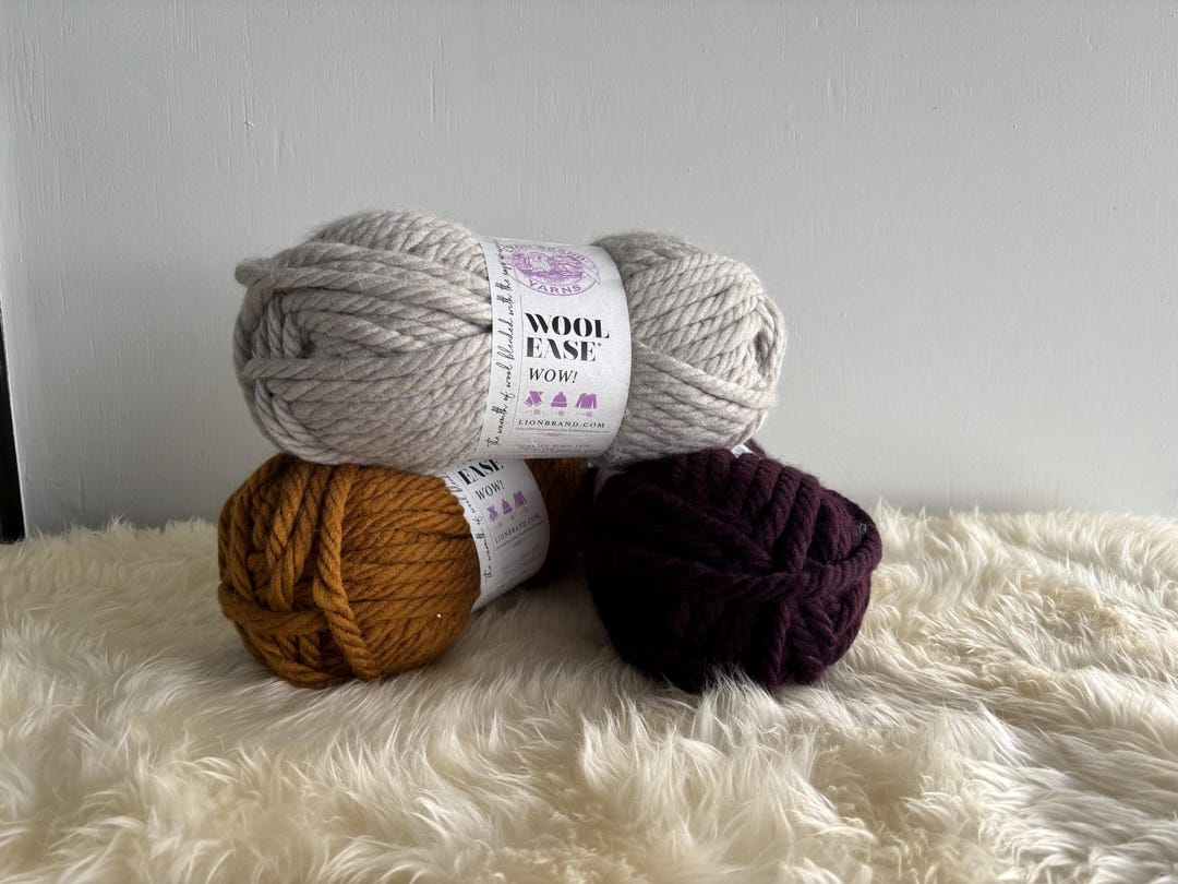 Lion Brand Wool-ease WOW! Yarn | Various Colours | Jumbo (7) | Wool ...