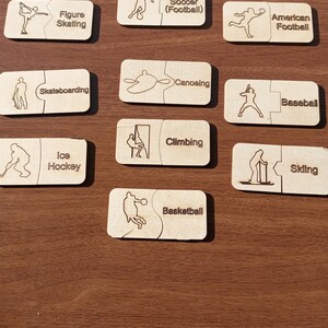 Montessori Wooden Sports Matching Game, Educational Puzzle for Kids 5 ...