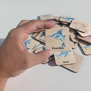 Wood Montessori Sea Animals Matching Game, Ocean Creatures Educational ...