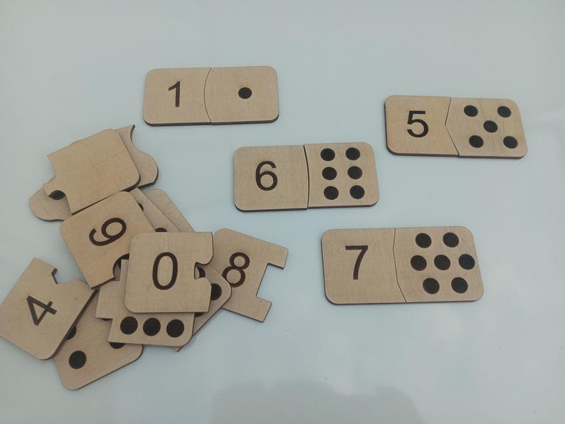 Wooden Letters and Numbers Matching Game, Montessori Flashcards ...
