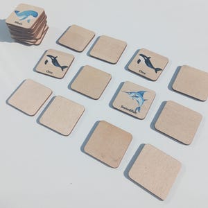 Wood Montessori Sea Animals Matching Game, Ocean Creatures Educational ...
