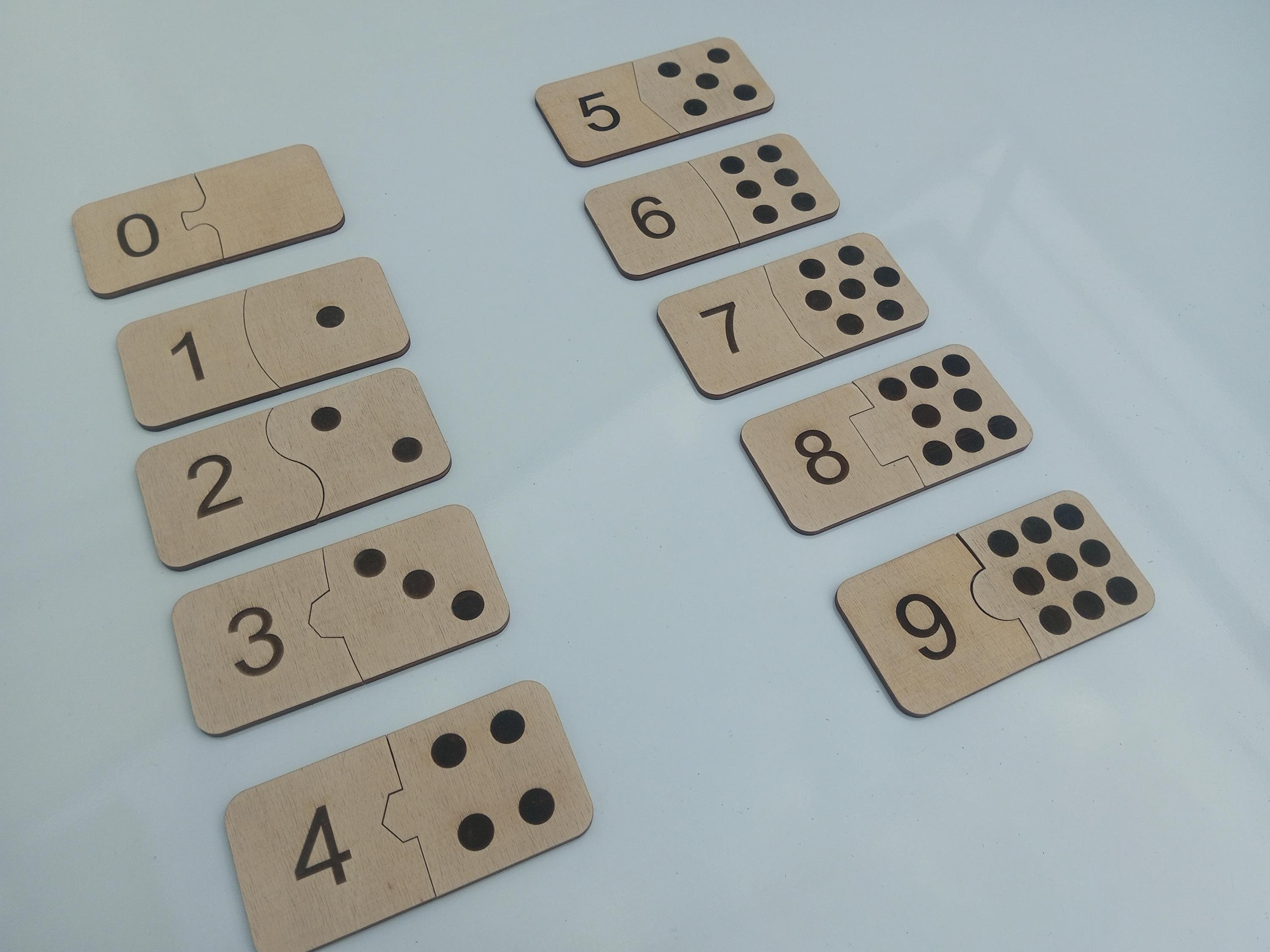 Wooden Number Flashcards, Montessori Match Puzzle, Matching Cards ...