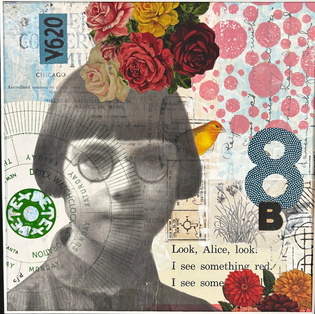 Mixed Media Collage: Look Alice - Etsy