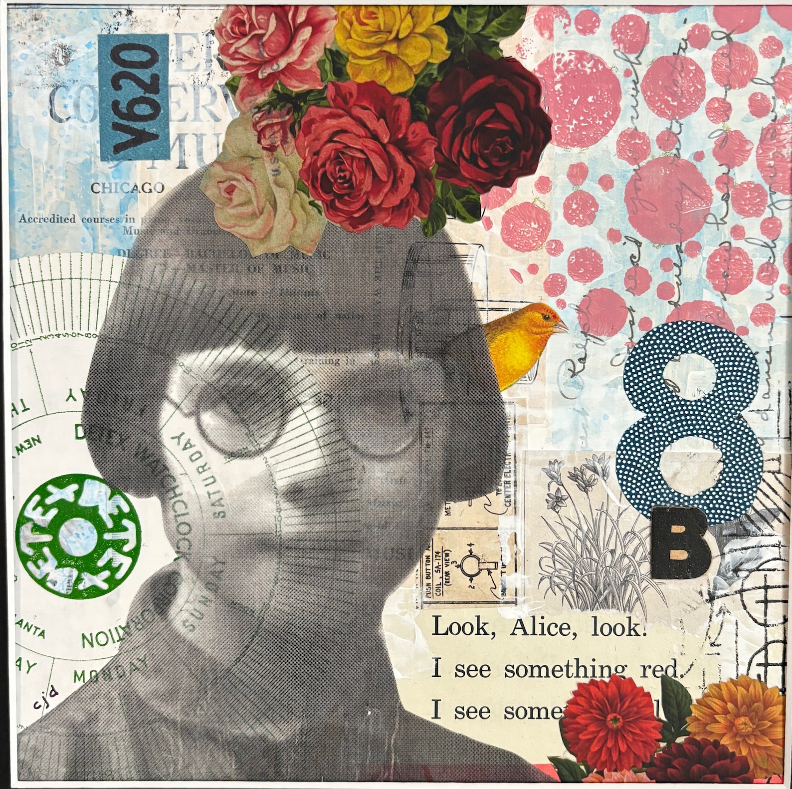 Mixed Media Collage: Look Alice - Etsy