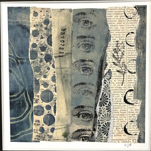 Mixed Media Collage: Blue Eyes - Etsy