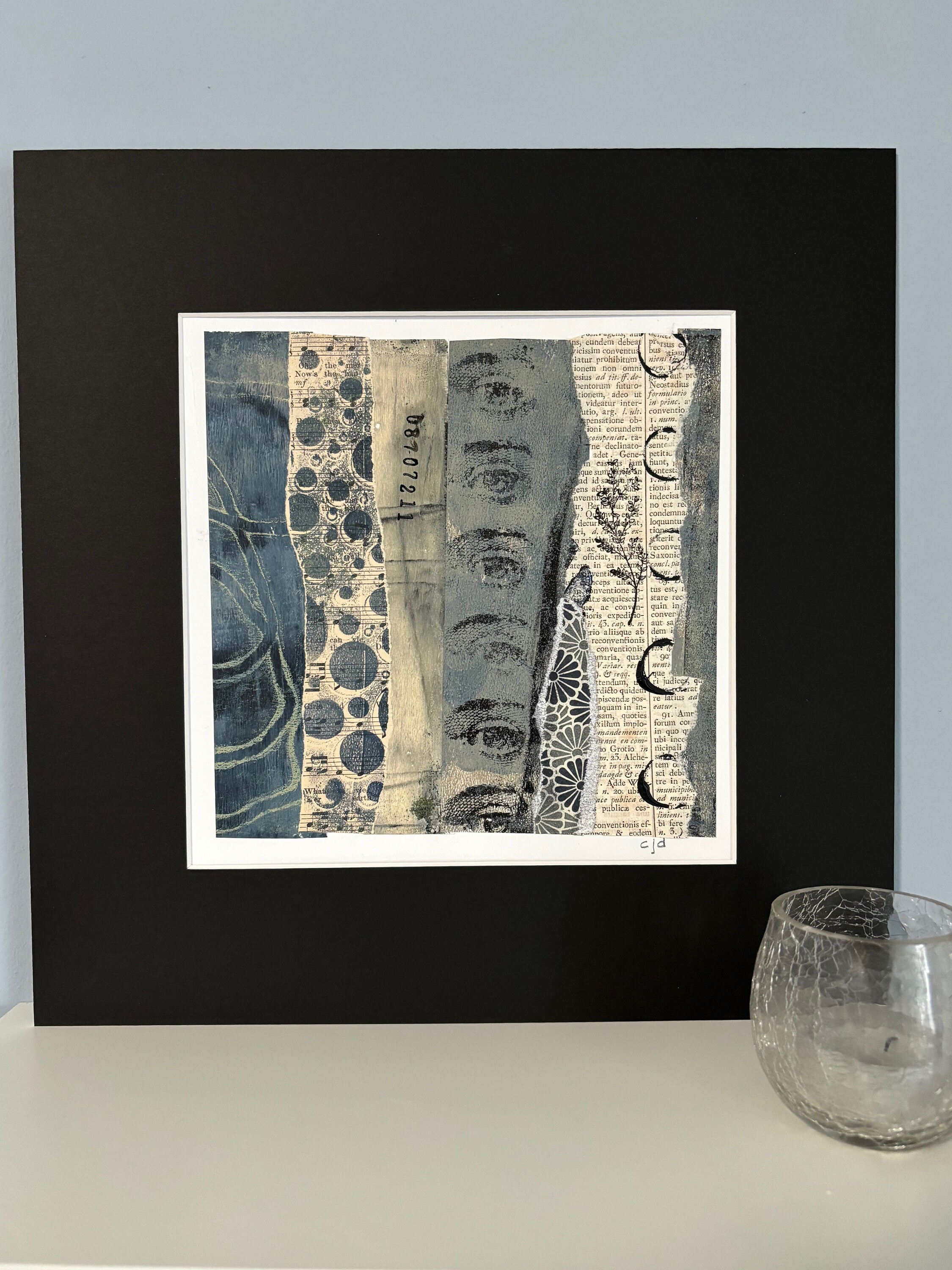 Mixed Media Collage: Blue Eyes - Etsy