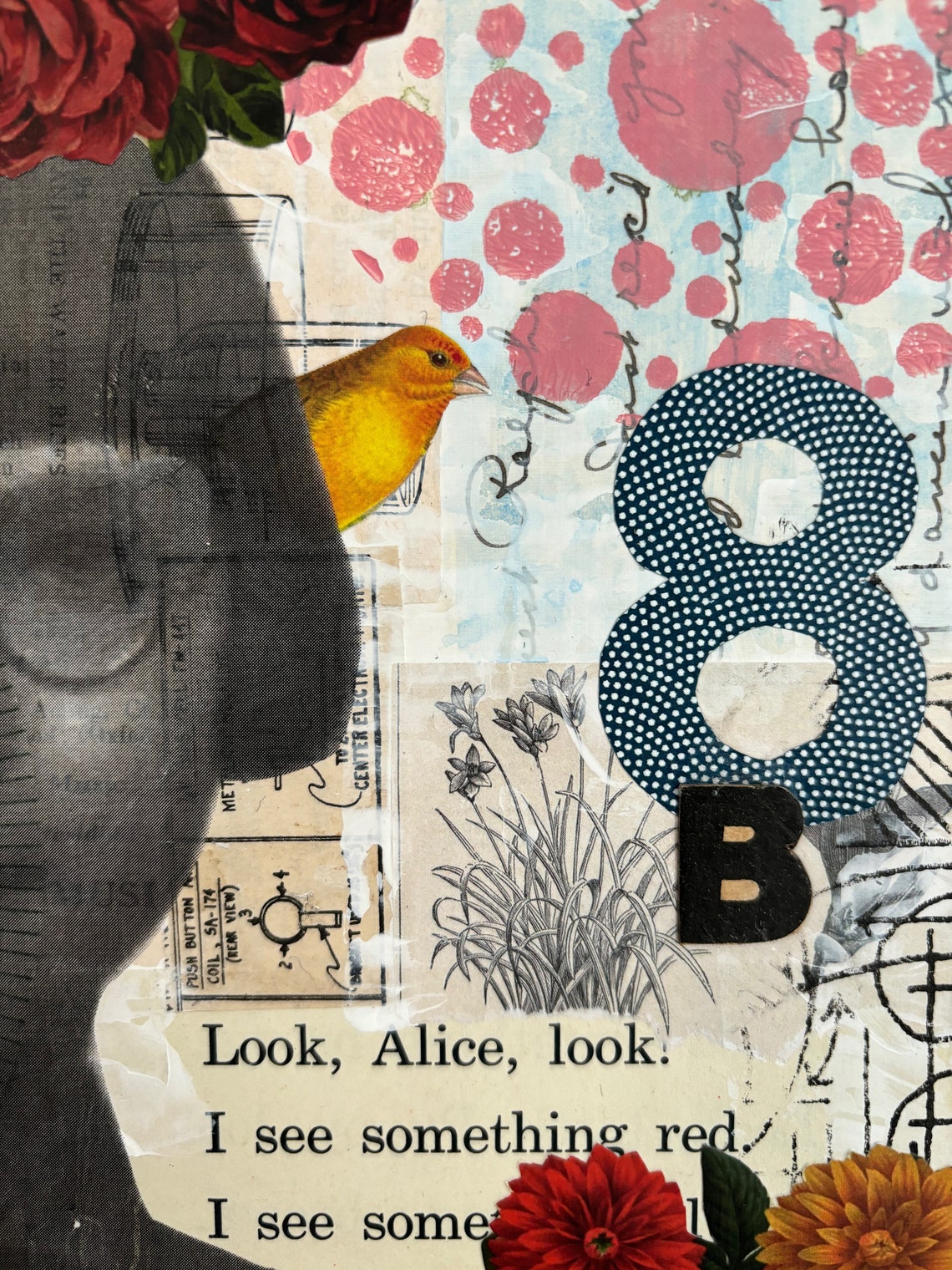 Mixed Media Collage: Look Alice - Etsy