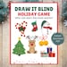 Draw It Blind Holiday Game Printable Christmas Game Fun Christmas Party ...