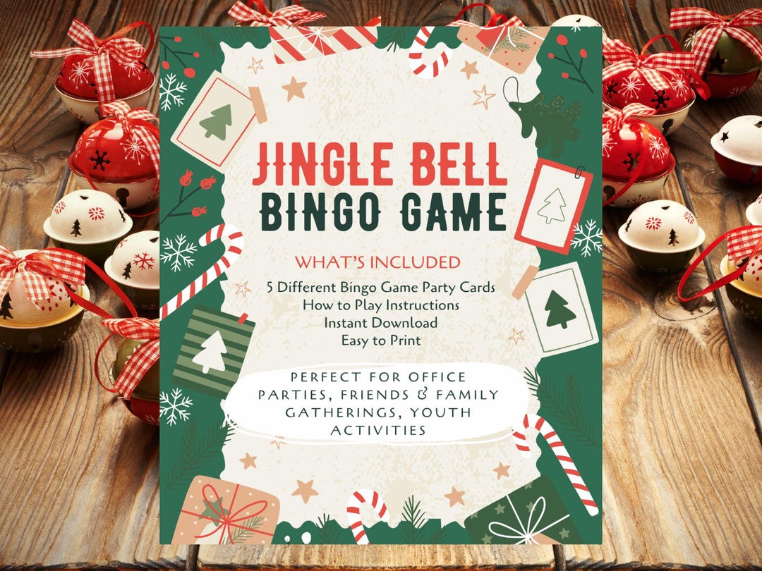 Jingle Bell Bingo Game Printable Christmas Game Fun Christmas Party ...