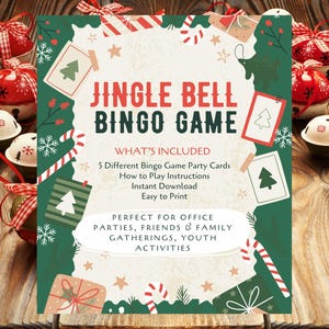 Jingle Bell Bingo Game Printable Christmas Game Fun Christmas Party ...