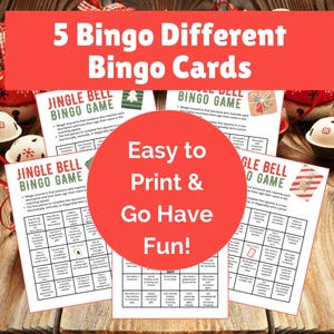 Jingle Bell Bingo Game Printable Christmas Game Fun Christmas Party ...