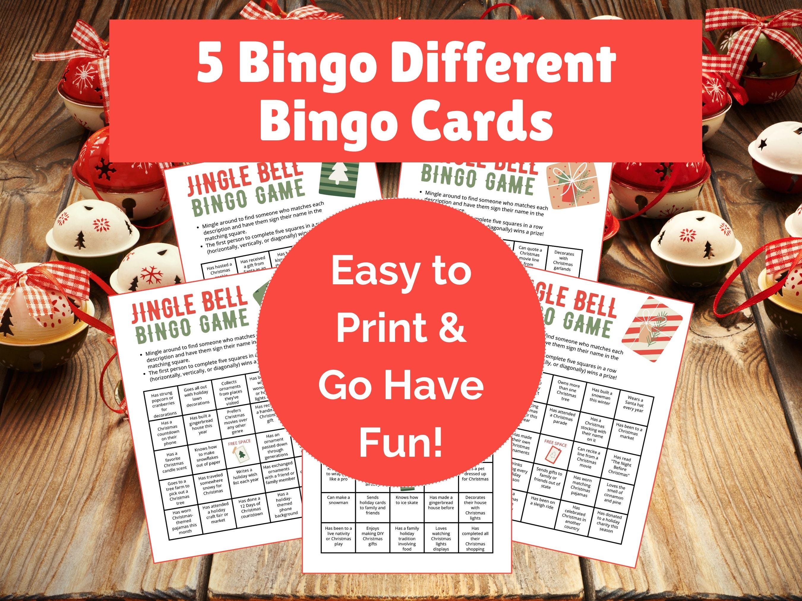 Jingle Bell Bingo Game Printable Christmas Game Fun Christmas Party ...
