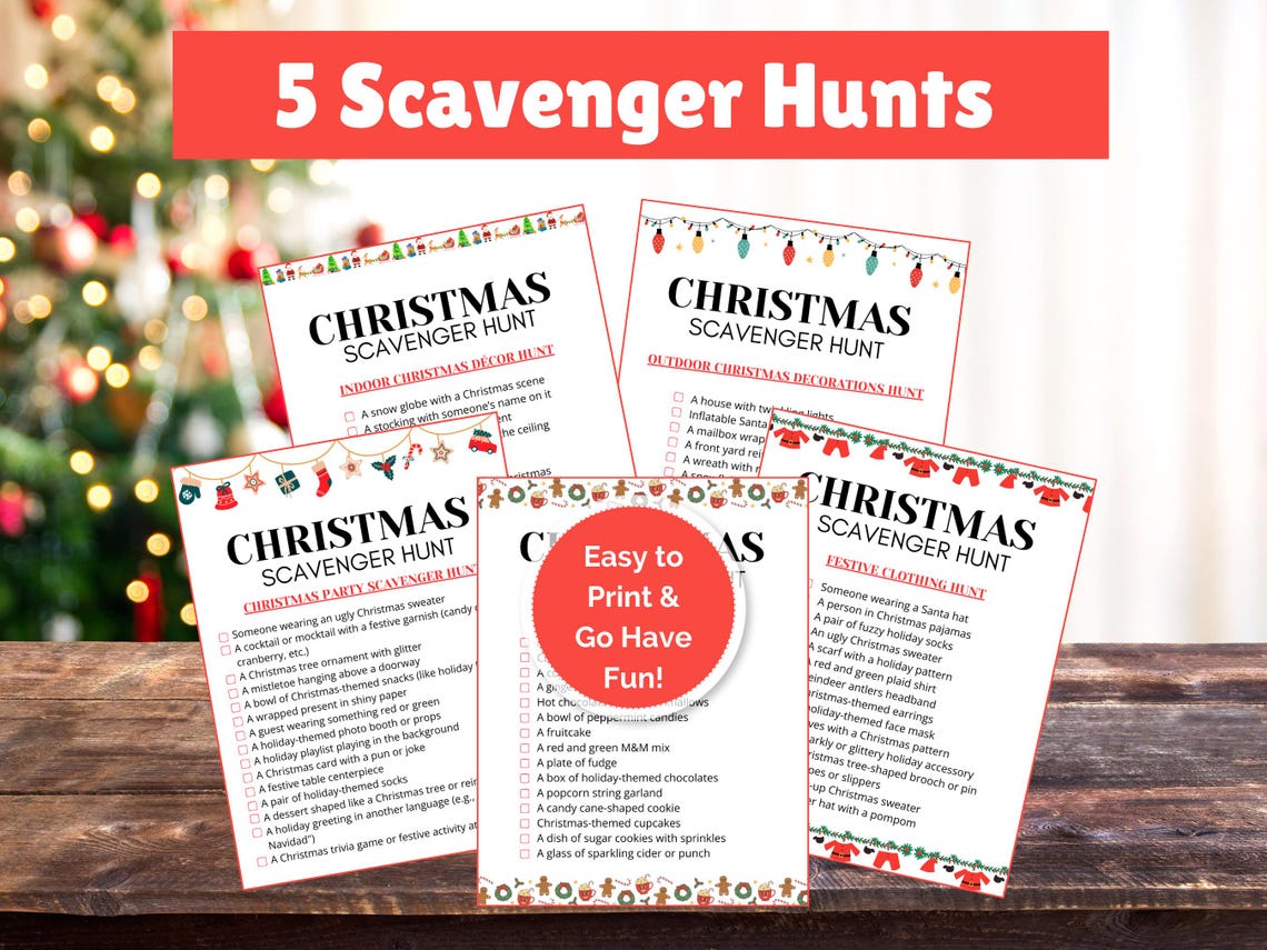 Christmas Scavenger Hunt Game, Christmas Party Game, Christmas Office ...