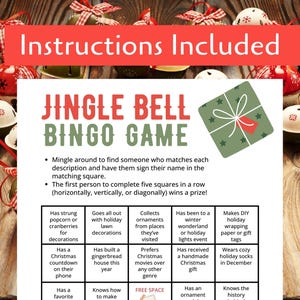 Jingle Bell Bingo Game Printable Christmas Game Fun Christmas Party ...