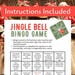 Jingle Bell Bingo Game Printable Christmas Game Fun Christmas Party ...