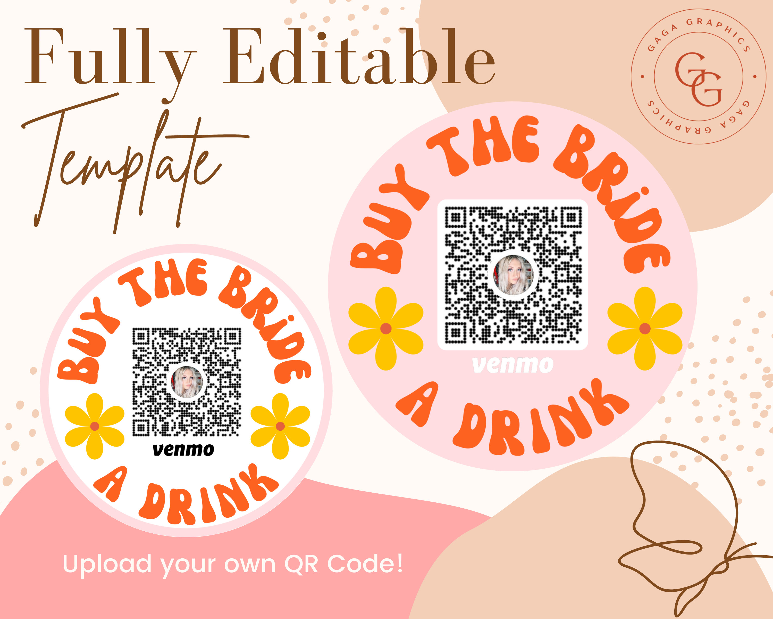 Buy the Bride A Drink Template Bachelorette Venmo Sticker - Etsy