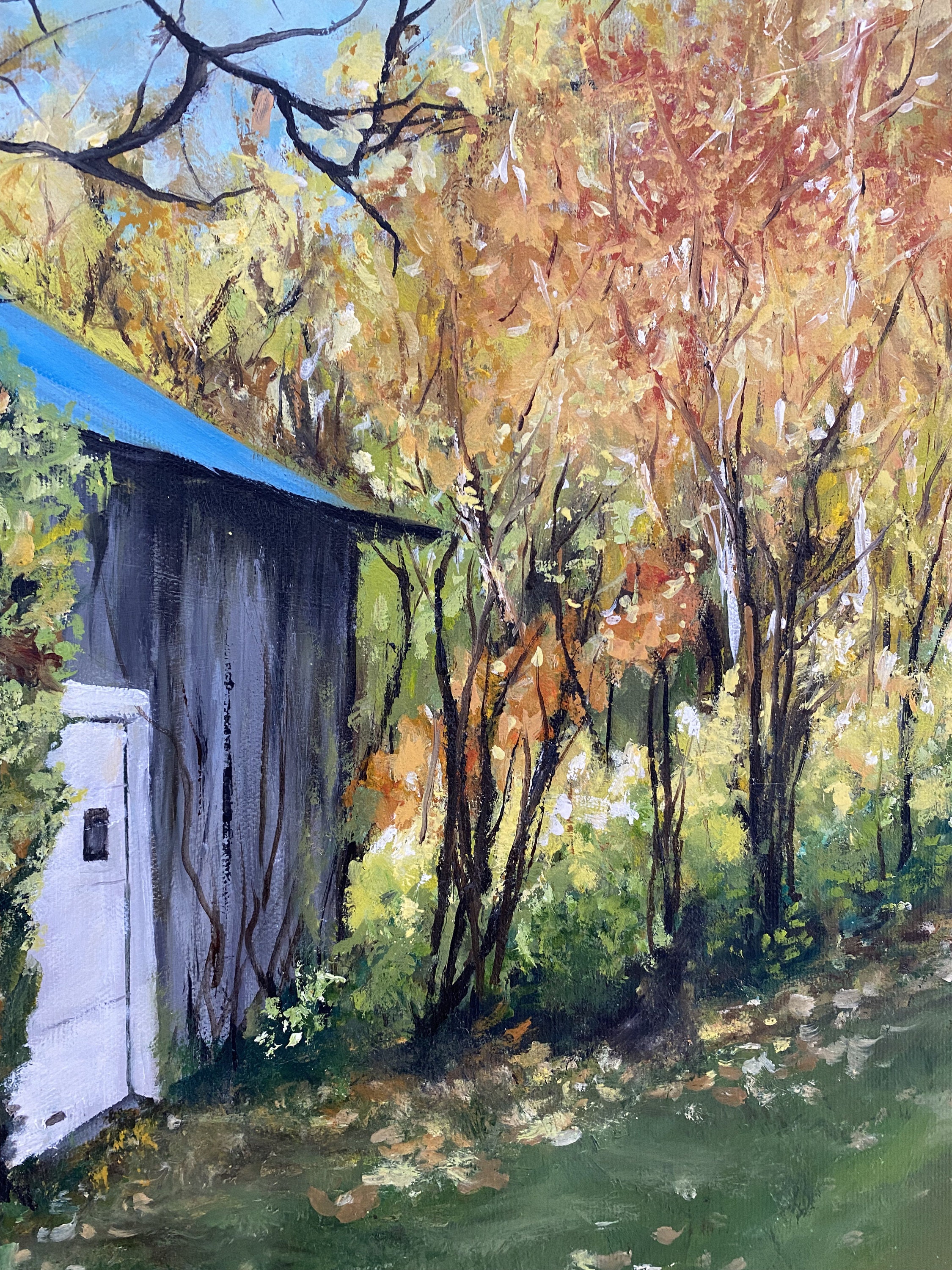 Original Outdoor Painting, Canadian Country House, Landscape Painting ...