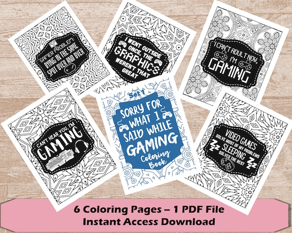 PC Gamer Coloring Book Video Game Coloring Sheets Gift for | Etsy