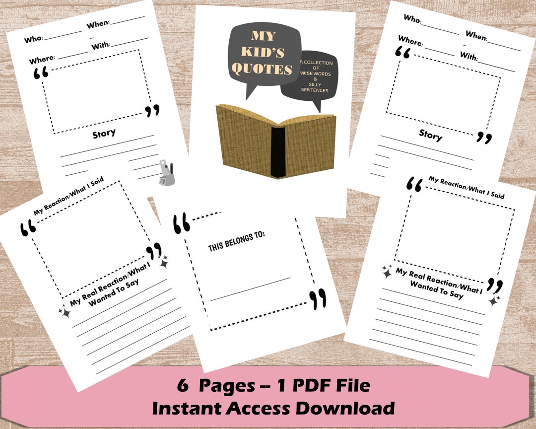 My Kid's Quotes: A Collection of Wise Words and Silly Sentences| Memory ...