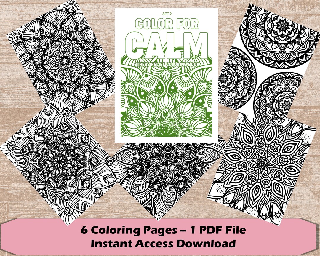 Color for Calm: Set 2 Relaxing Adult Coloring Book - Etsy