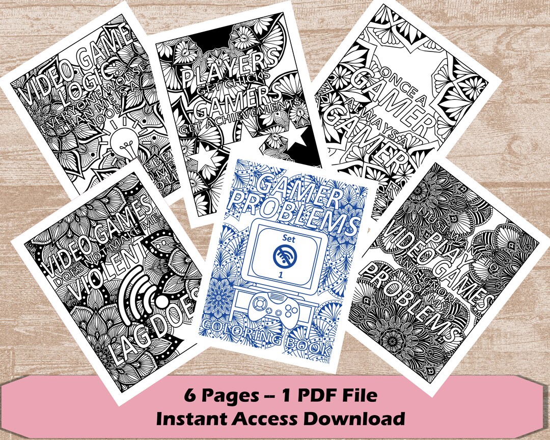 Gamer Problems | Boys Coloring Pages | Video Game Coloring Book | Gift ...