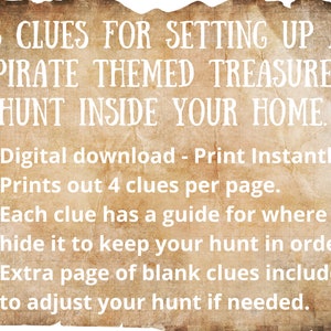 Pirate Treasure Hunt Clues - Etsy
