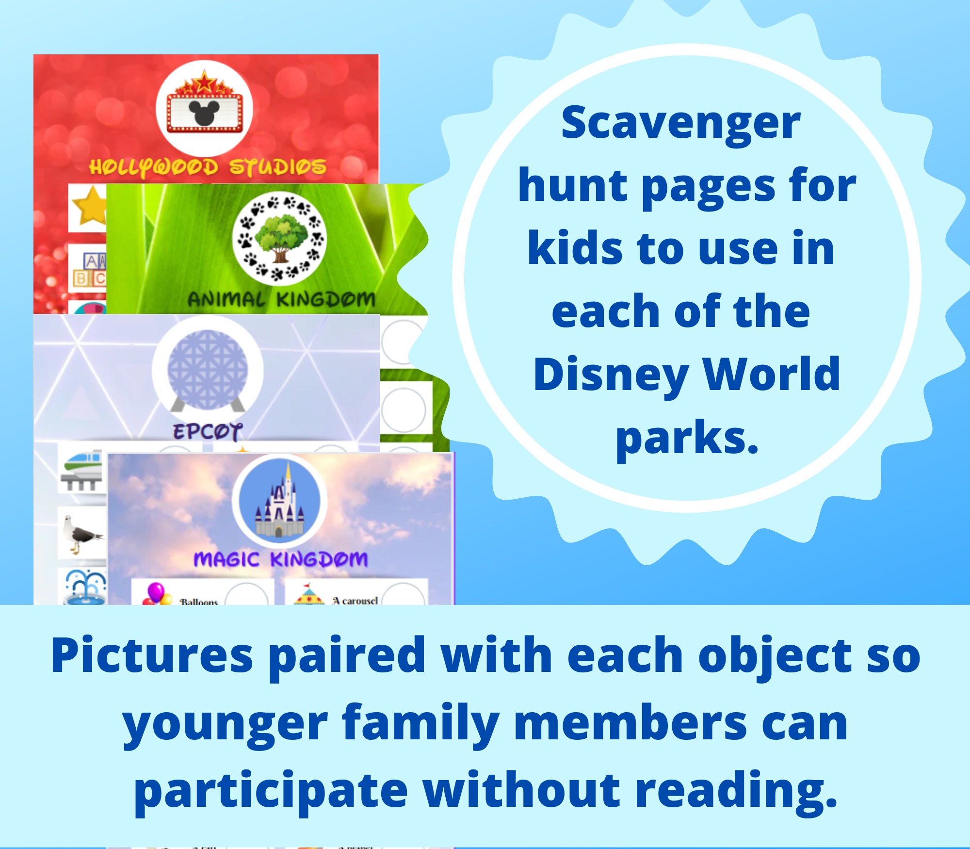 WDW Vacation Scavenger Hunts and Planning Pages - Etsy