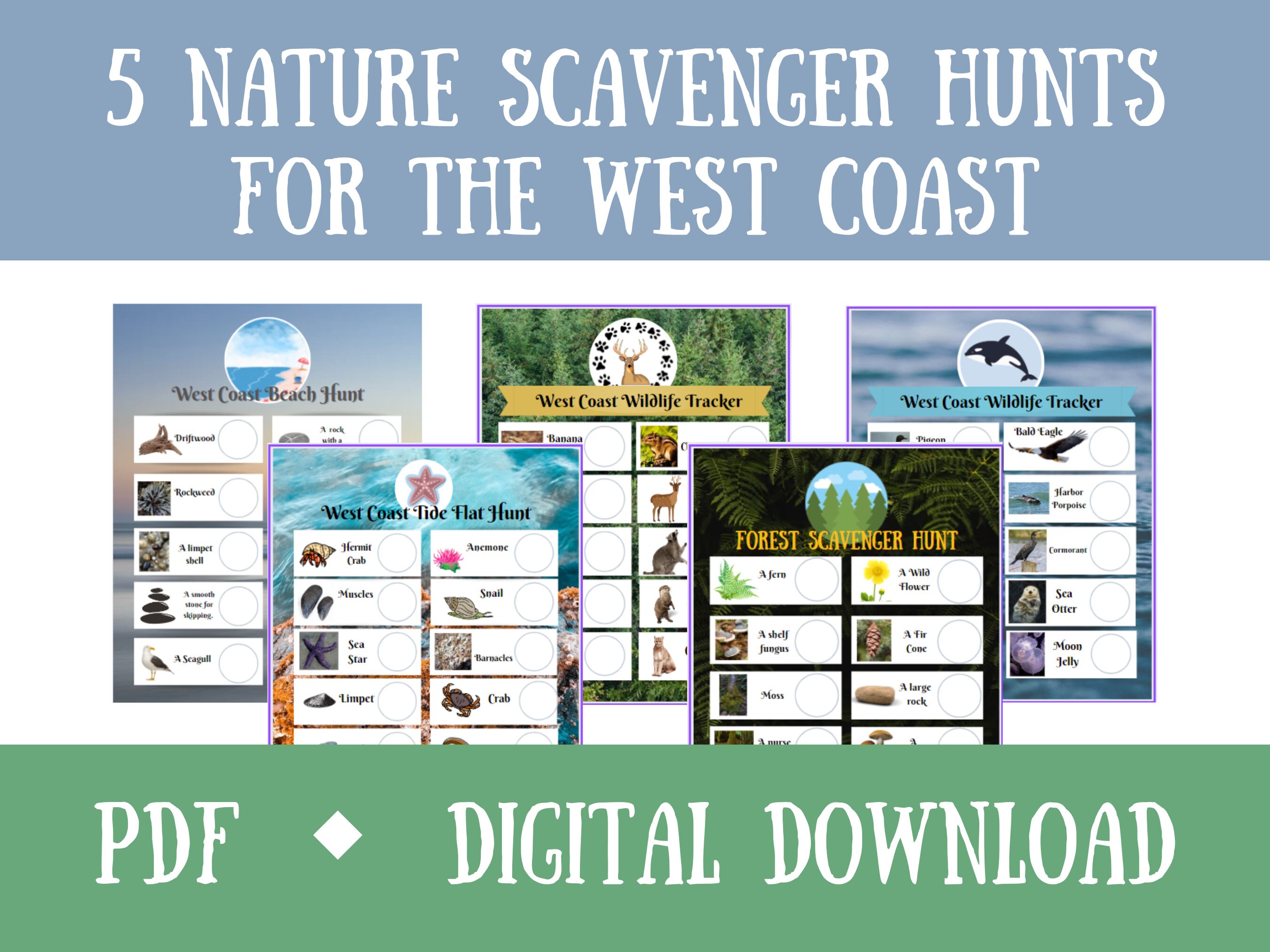 Nature Scavenger Hunts for the West Coast - Etsy