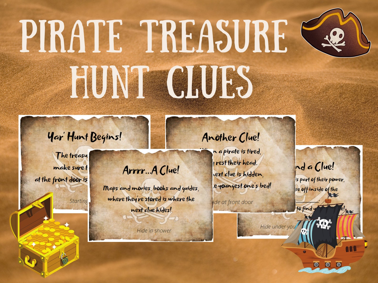 Pirate Treasure Hunt Clues - Etsy