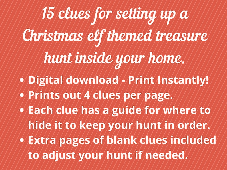 Christmas Elf Treasure Hunt Clues - Etsy