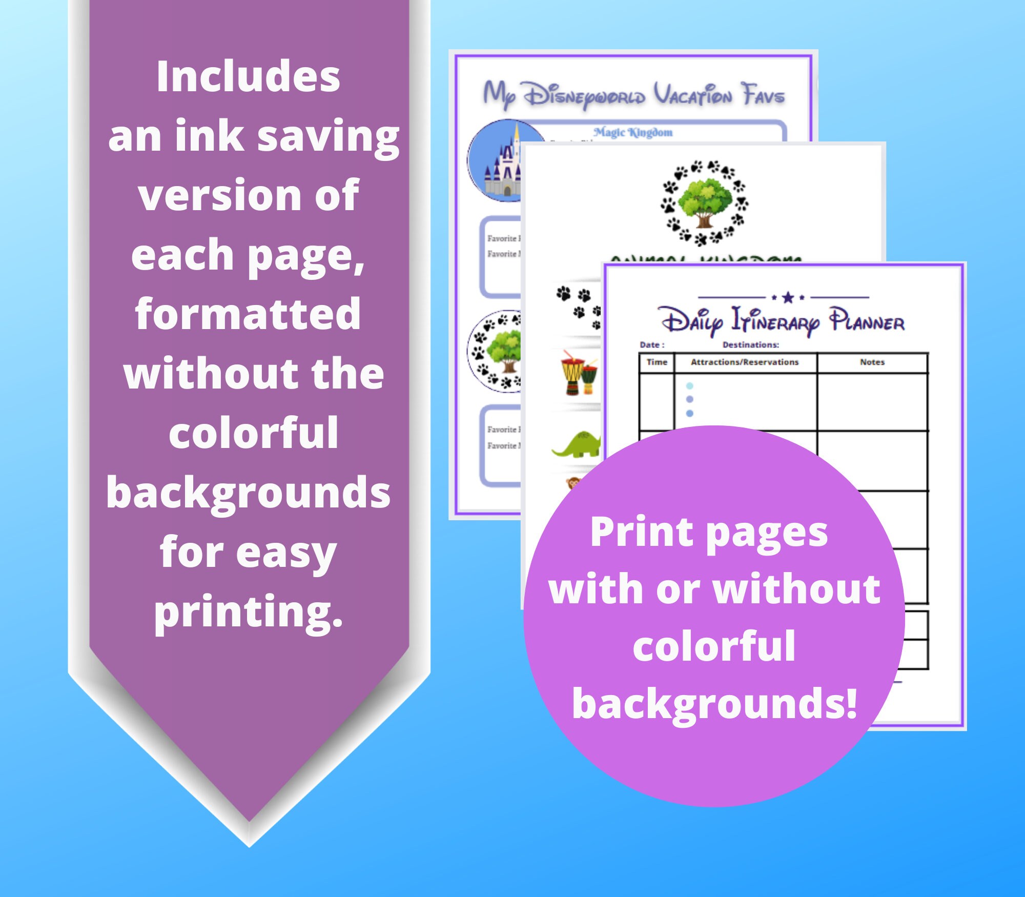 WDW Vacation Scavenger Hunts and Planning Pages - Etsy